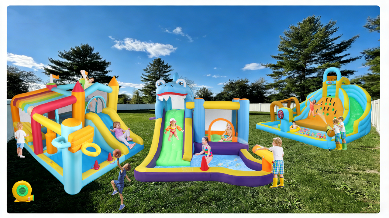 Piscine gonflable toboggan enfants - Cdiscount